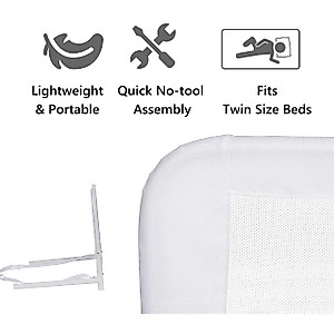 Dream On Me Lightweight Mesh Security Adjustable Bed Rail Double Pack with Breathable Mesh Fabric in White, 2 Count (Pack of 1)