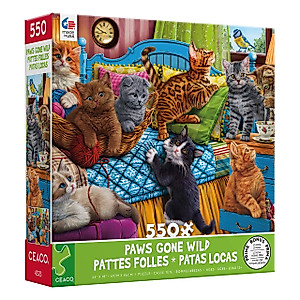 Ceaco - Paws Gone Wild Collection - Cute Kittens - 550 Piece Jigsaw Puzzle