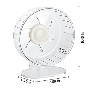 Sirvarni Super-Silent Hamster Exercise Wheel - Hamster Toy Accessories 9.45 Inch Running Spinner with Adjustable Stand Quite Runner for Small Animal Pet Gerbil Dwarf Syrian Hedgehog Rat Mouse Mice