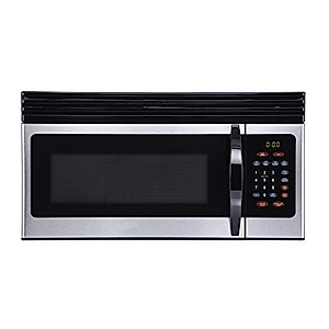 BLACK+DECKER Range Microwave with Top Mount Air Recirculation Vent, 1.6-Cu. Ft. 1000-Watt, Incandescent Lighting, Safety Lock, Stainless Steel