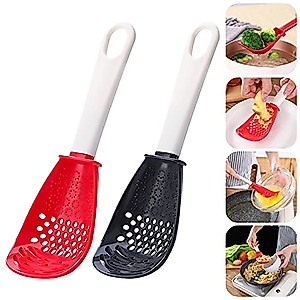 Multifunctional Cooking Spoon Strainers - Strainers for Kitchen Tools Small Silicone Spatula Spoon - Heat-resistant, for Cooking, Draining, Mashing, Grating (Color mixing)