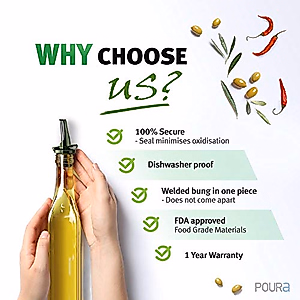 AIRTIGHT Olive Oil Spout for Olive Oil Dispenser - UK Patented Oil Pourer - Hygienic One Handed Open Close Mechanism Keeps Oil Fresh. Dust Caps | Pour Spout Cover | Screens Alternative - Green 2 PCs