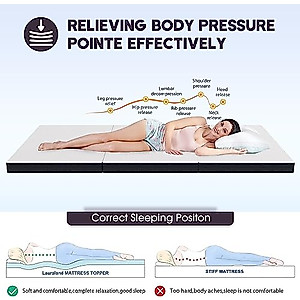 Folding Mattress, 4 Inch Portable Twin Size Trifold Mattress, Foldable Memory Foam Mattress with Washable Cover for Camping, Guest, Yoga, Travel, Certipur-US Certified, Narrow Twin