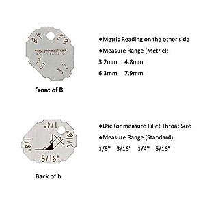 Welding Gauge Kit Weld Fillet Throat Size Leg Length Gage Set In Inch Metric Stainless Steel 4pcs Key Set