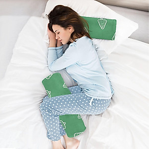 JUNZAN Christmas Tree Deep Green Decorative Bolster Pillows for Sofa Orthopedic Neck Roll Pillow Round Pillow for Chair for Neck Support Car Lumbar Roll Cushion