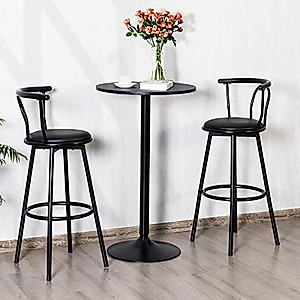 Giantex Pub Bar Table 24-Inch Round Top 40-Inch Height Modern Style Standing Circular Cocktail Table Suitable for Living Room,Restaurant Bistro Table (1)