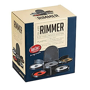 Tablecraft Glass Rimming Station with 5-Swing Out Trays , 2.3, Black