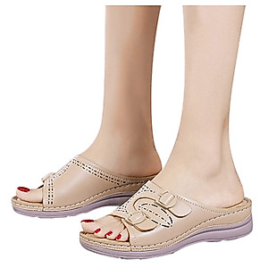 justHIGH Women's Slip on Flat Slide Sandals with Arch Support Lightweight Waterproof Outdoor/Indoor Lightweight Sandals