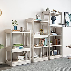 BALANBO 5-Bookshelf Cube Simple Shelf Display Rack Multifunctional Storage Display Rack Suitable for Home Office Living Room Decoration-White…