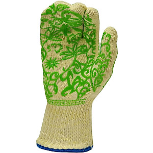 G & F 1688 Dupont Nomex & Kevlar Heat Resistant Oven Gloves, 3-Finger Oven Gloves & Pot Holder Set