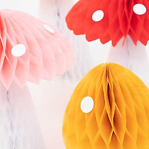 Meri Meri Honeycomb Mushroom Decorations (Pack of 10)
