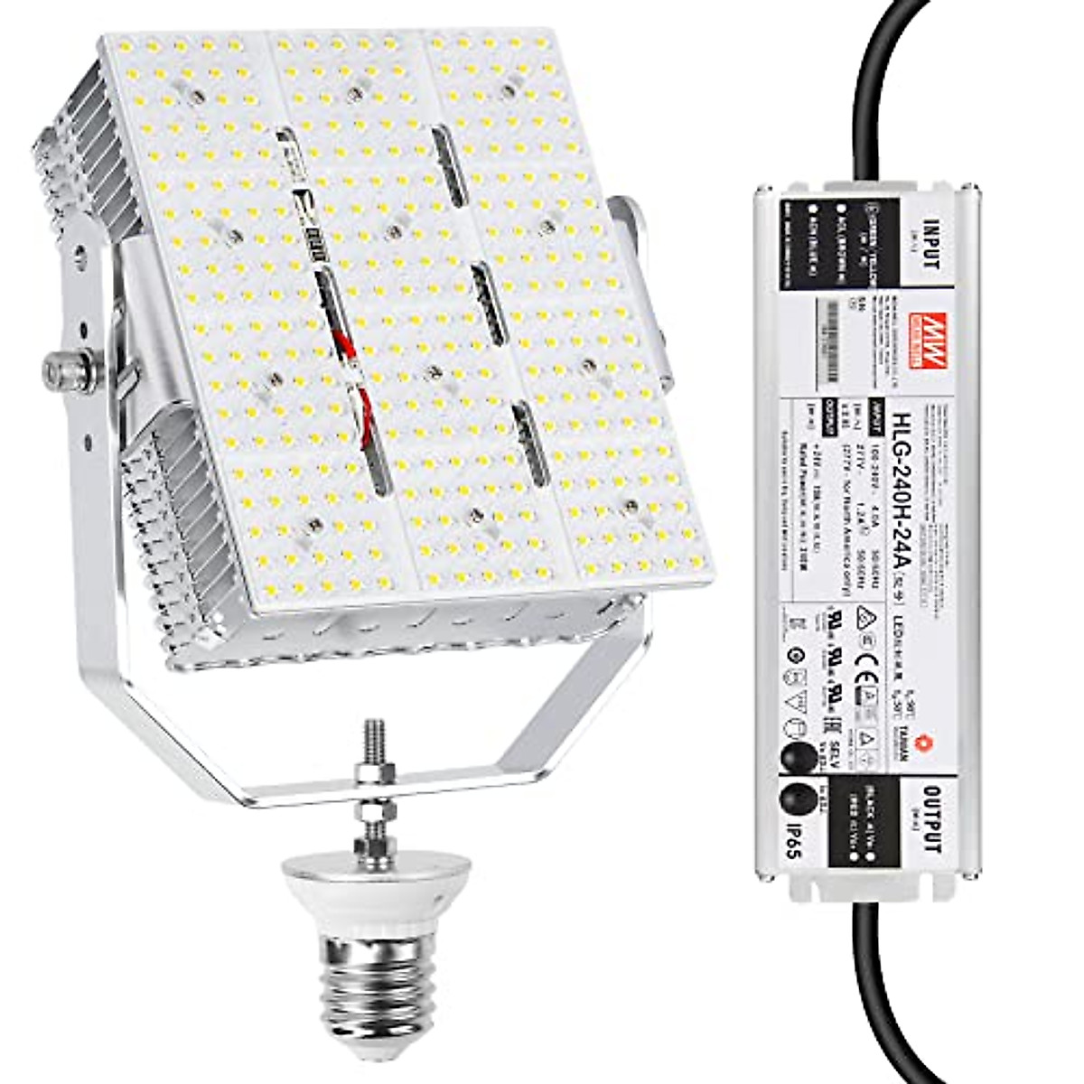 240W LED Parking Lot Retrofit Kit 34800LM ETL DLC Replace 1000W MH HPS HID Shoebox LED Retrofit Lights AC100-277V 5000K E39 Base for Outdoor Tennis Court Canopy Flood Street Area Lighting Fixture