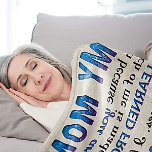 Gifts for Mom from Son, Romantic Mom Birthday Gifts from Son to My Mom Flannel Blanket for Mom from Son Mother Day Birthday Presents for Mom Soft Throw Blanket 60"*50"