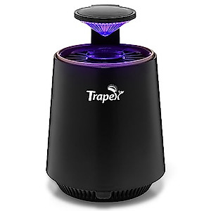 Trapex Indoor Insect Trap - Effective Non-Zapper Fruit Fly, Gnat, Moth and Mosquito Trap with Refillable Bait Pod & 5 Sticky Pad Refills - Gnat Traps for House Indoor, Bug Catcher & Killer (Black)