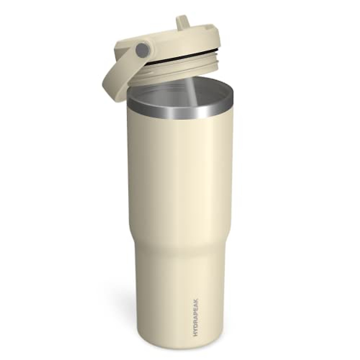 Hydrapeak Nomad 32 oz Tumbler with Handle and Straw Lid, Leakproof Tumbler, Tumbler Lid Straw, Double Insulated Tumblers, 32oz Double Insulated Cup Straw, Stainless Steel (Modern Cream)