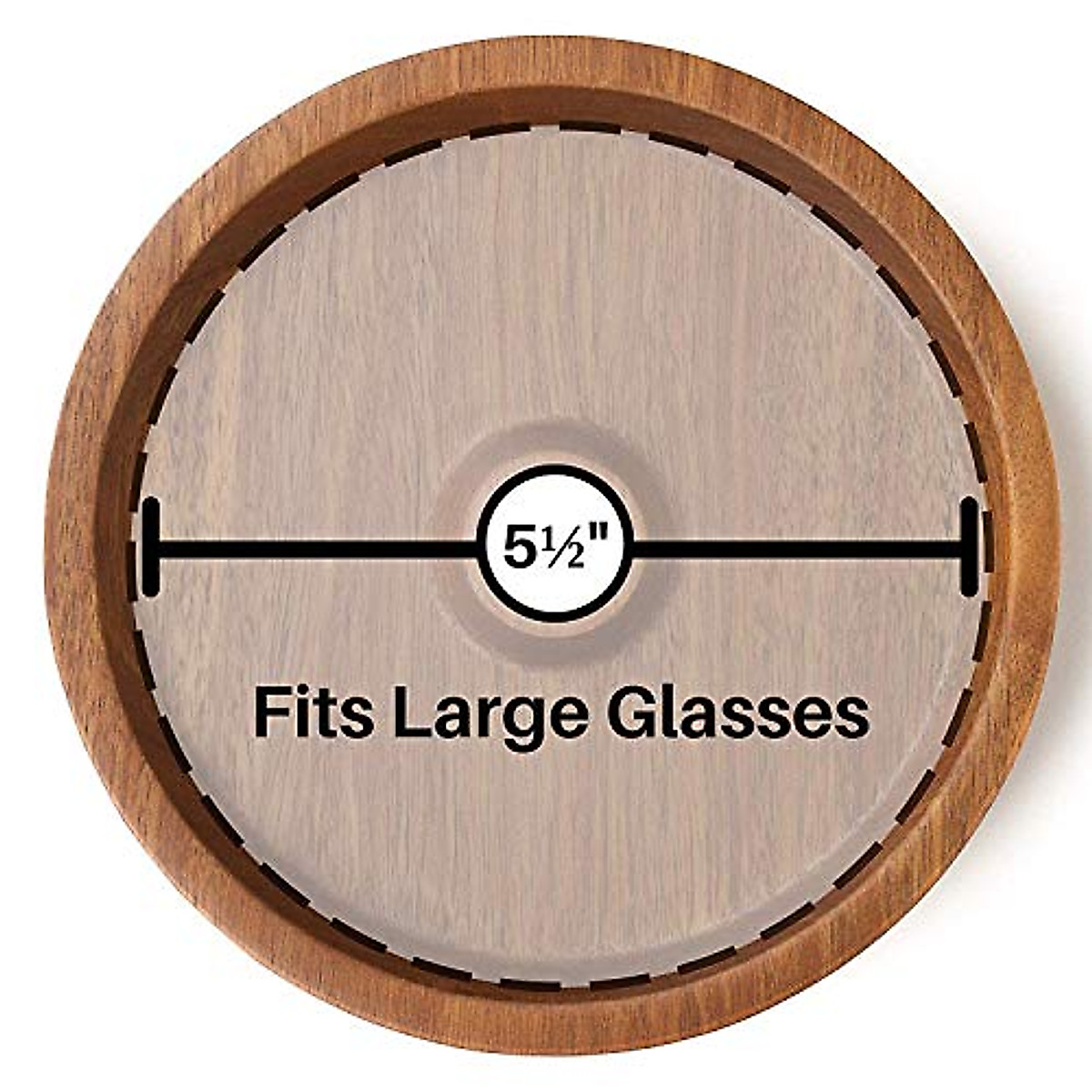 Cork & Mill Margarita Salt Rimmer, Acacia Wood Glass Rimmer, Sugar and Salt Rimmer for Wide Glasses up to 5.5 Inches