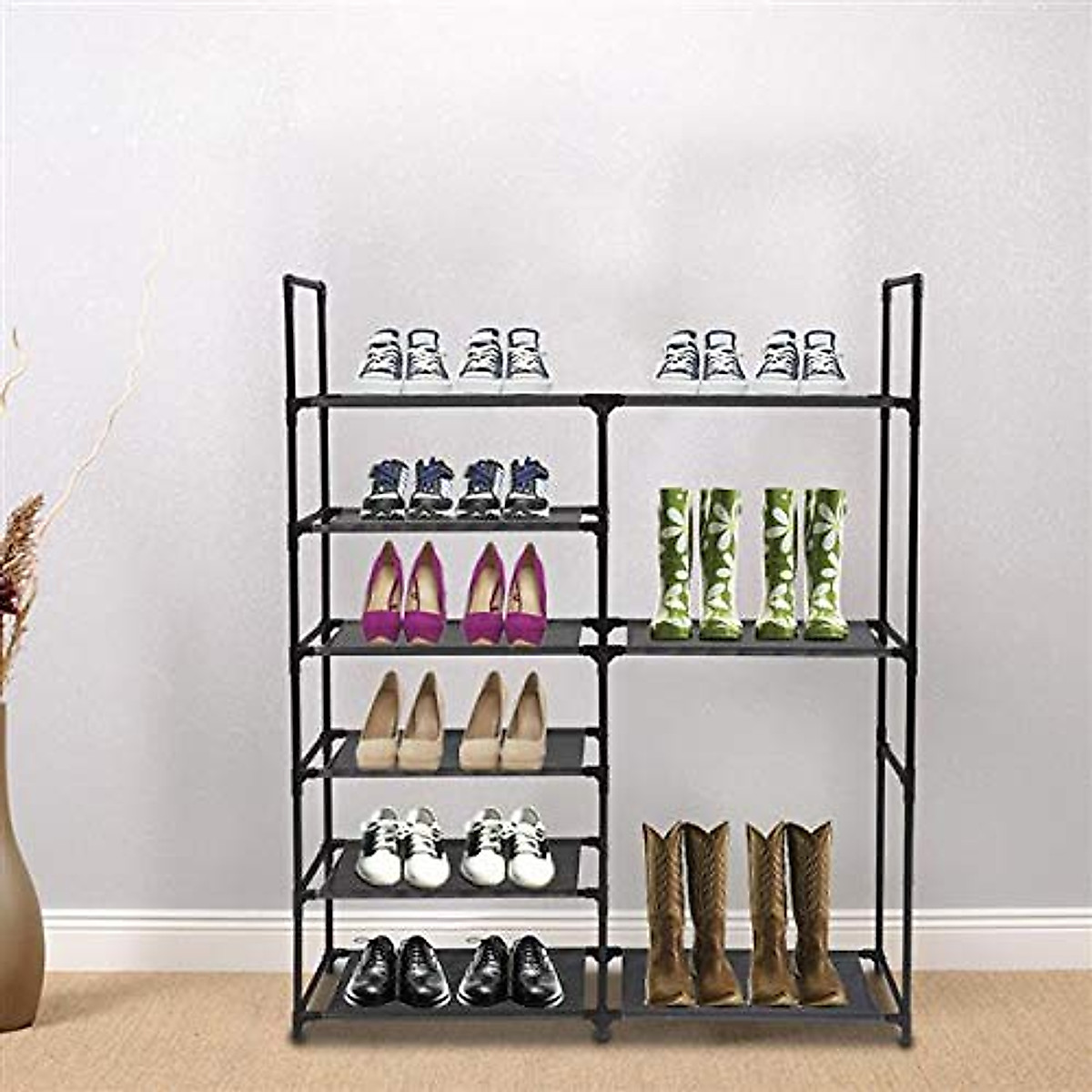 6-Tier Shoe Rack Storage Organizer, Shoe Rack Storage Closet Portable Boot Organizer Shoe Racks Space Saving, Shelves Holds