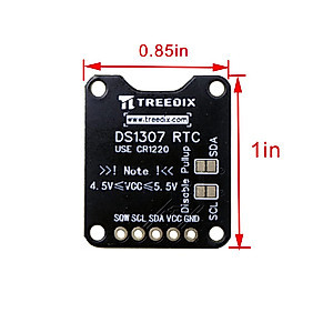 Treedix 2PCS DS1307 Real Time Clock RTC Breakout Board 5V Time Clock Compatible with Arduino