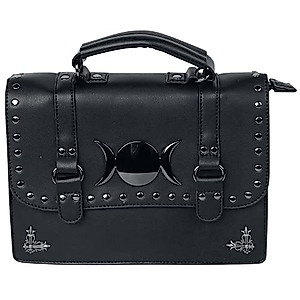 Lost Queen Women's Magic Moon Shoulder Bag, Black, One Size