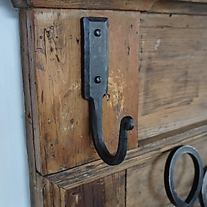 Kings County Tools Hand-Forged Iron Wall Hook | Large Size Measuring 6-1/2” | Rustic Look | Elegant Tapered Curl | Single Hook