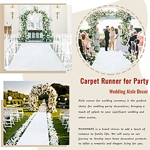 ROMANKAS White Aisle Runner for Wedding Ceremony Velvet Aisle Runner Rug 5x20FT Carpet Runner for Parties Wedding Carpet Runner Runway Rug Rustic Walkway Rug for Hallway Prom Party Aisle Ornament