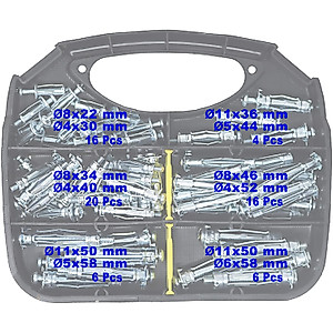 Expansion Screw, Stainless Steel Expansion Bolts, Screws, Screws,Expansion Bolts Zinc Plated Heavy Duty Metal Plate Board Cavity Wall Fixing Anchors Plugs Kit Hollow Wall Anchor Kit