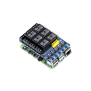 PiRelay 6 Power Relay Module for Raspberry Pi, 6 Channel Relay Shield for Raspberry Pi, Relay HAT Expansion Relay Board for Raspberry Pi 4B/3B+/3B/2B/B+/A+