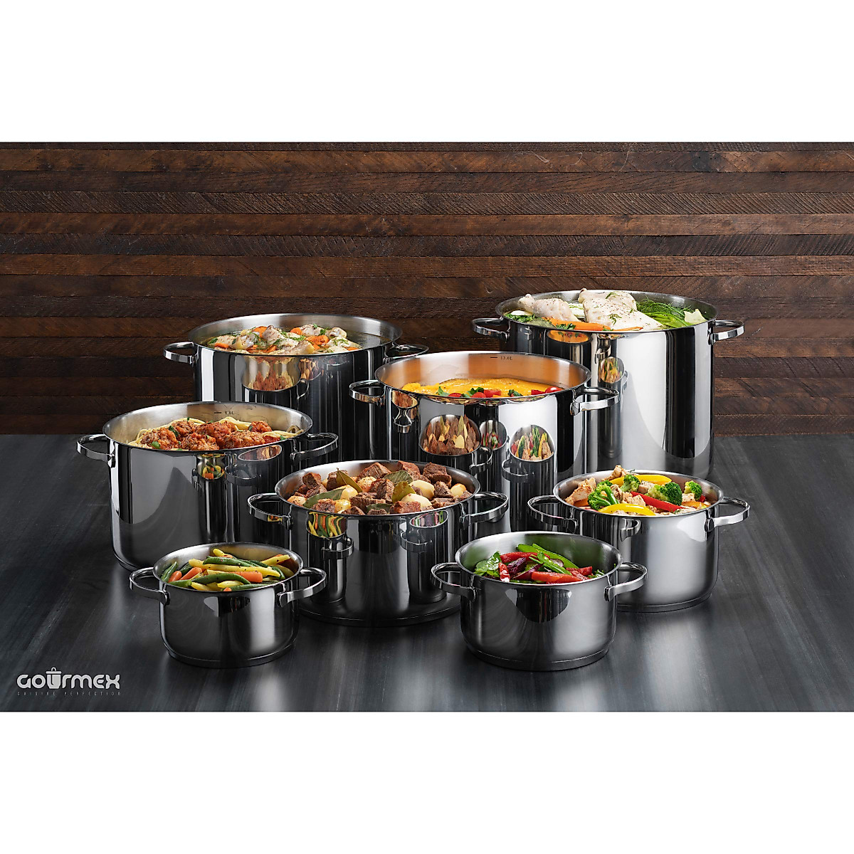 GOURMEX 21-Quart Induction Stock Pot | Stainless Steel Soup Pot with See Through Lid Glass Lid | Grade Heavy Duty Large Stockpot | Compatible with All Heat Sources | Dishwasher Safe