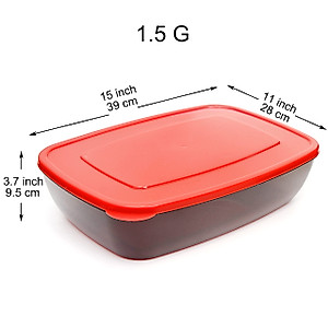 Youngever 2 Pack 1.5 Gallon Large Food Storage Container Boxes, Large Food Storage, Reusable Plastic Large Meal Prep Containers