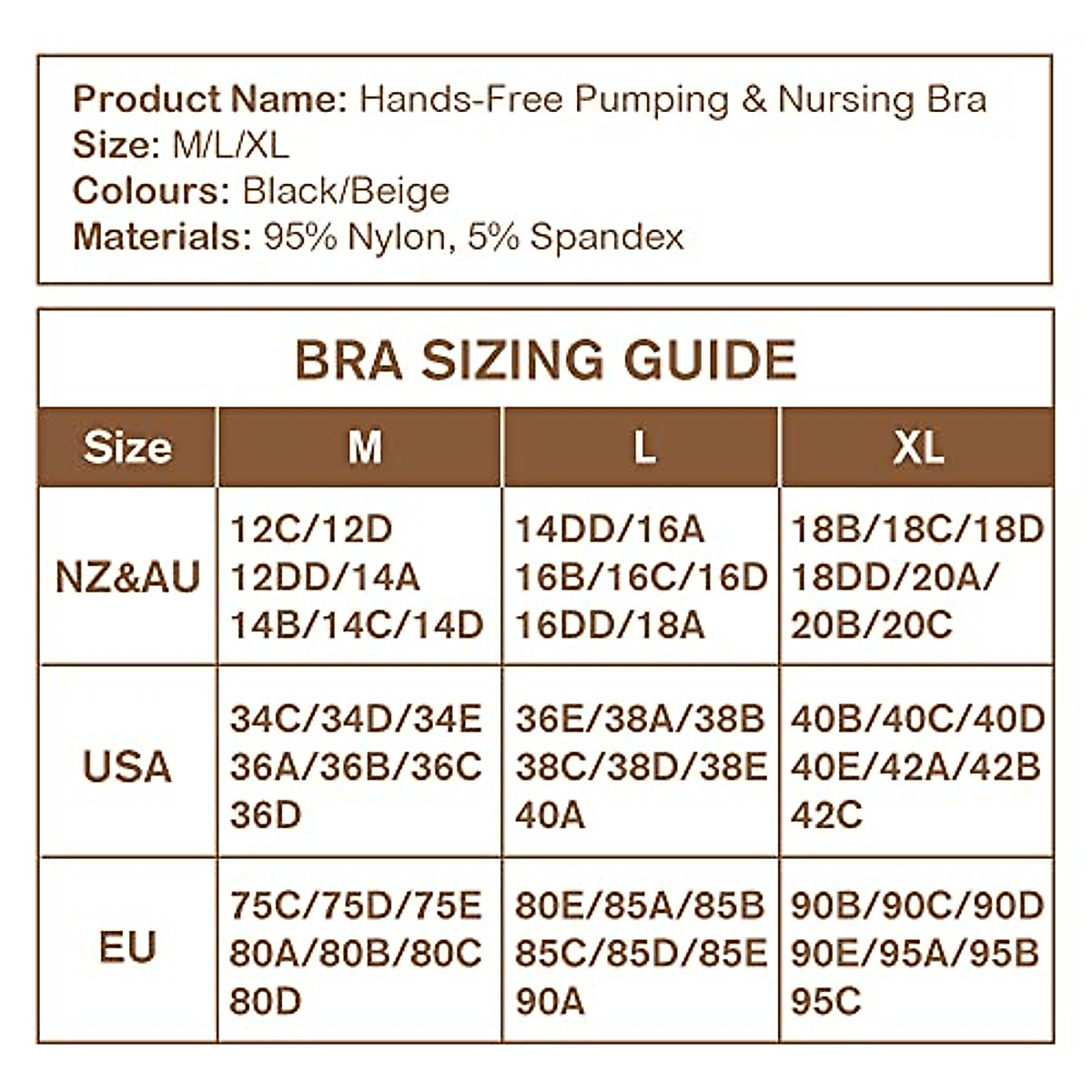 haakaa Pumping Bra Hands Free Maternity Bras for Breastfeeding Adjustable & No Underwire Breast Pump Bra and Nursing Bras with Extra Bra Extenders & Clips Breastfeeding Essentials (Black, X-Large)