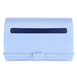 Trash Bag Roll Box Back Adhesive Wall Mount Trash Garbage Plastic Bag Storage Box Organizer Rack Wall Mounted Plastic Bag Holder Trash Bag Dispenser Roll Holder(Blue)