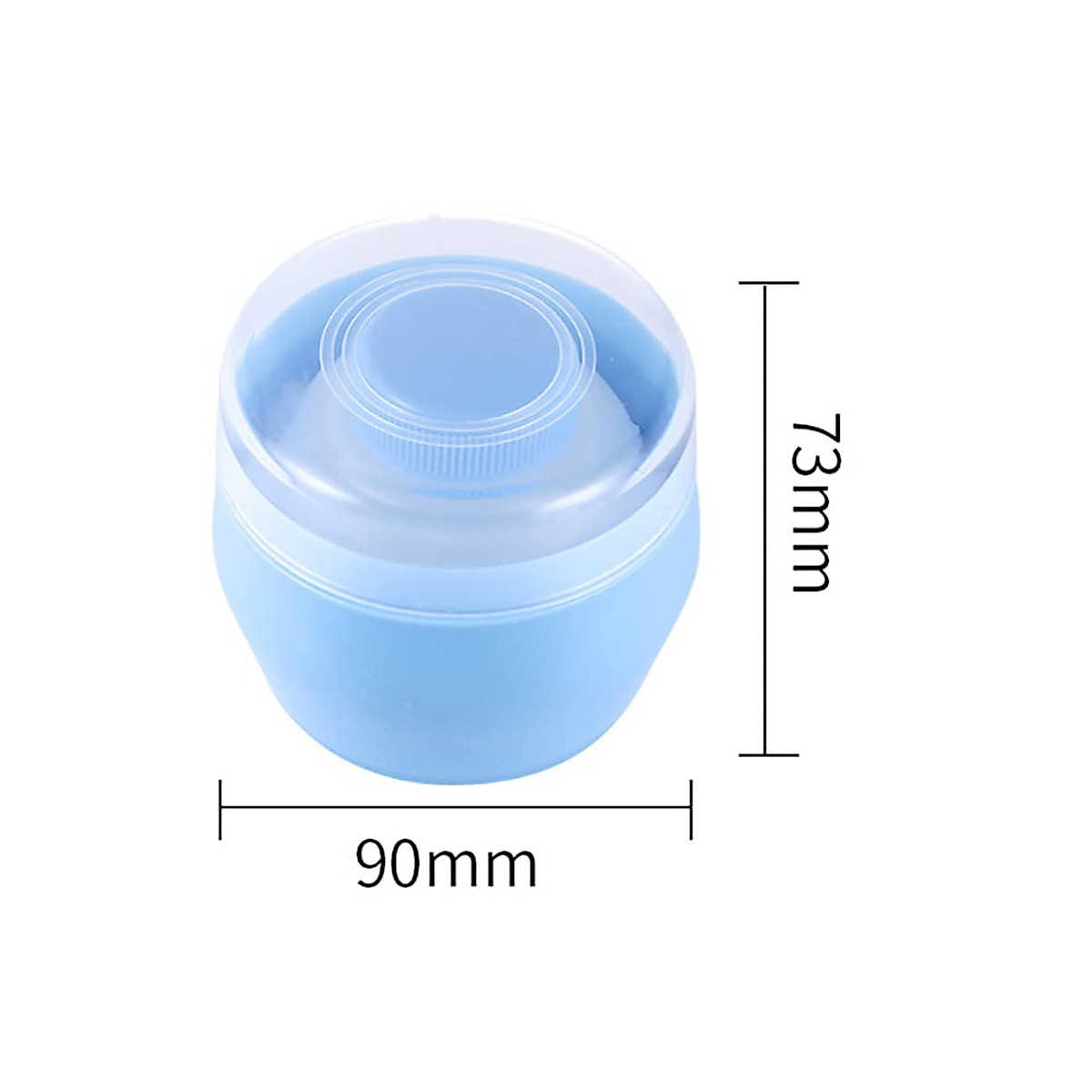 2pcs Puff with Case Empty Body Container Dispenser Case Large Puff with Sifter and Puffs for Body Home and Travel Use Blue