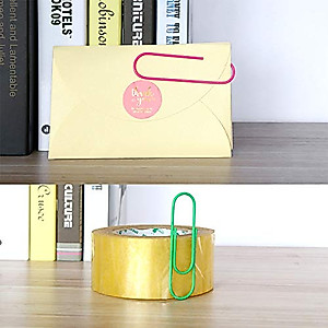 Super Large Paperclips Colored Jumbo - Coideal 30 Pack 4 Inch XL Mega Paper Clips Holder Vinyl Coated Assorted Color, Multicolored Giant Big Sheet Holder for Files, Office Supply (10 cm)