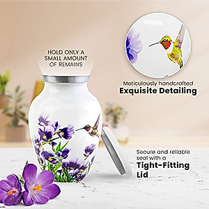 SmartChoice Urn Keepsake for Ashes Cremation Urn Hummingbird Keepsake for Human Ashes - Affordable Funeral Keepsake Urn for Ashes Handcrafted Urn