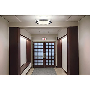 All Pro APCH7R Combo Unit, Integrated LED Exit Sign with (2) LED Emergency Light Heads, 25-Watt, White with Red Letters