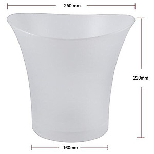 SMETA Ice Bucket Led for Champagne Beer Wine Color Changing Bottle Beer 5L Large Capacity Cooler with Led, Plastic Portable Ice Bucket with Light for Parties, Bar, Home, KTV Small Clear Buckets, 5PCS