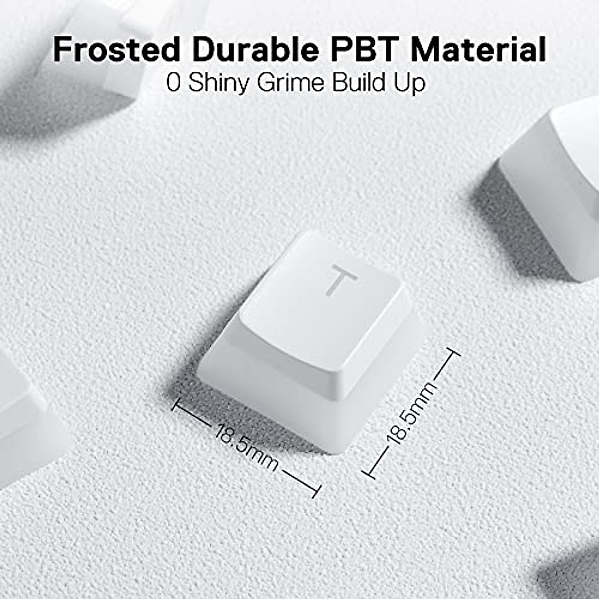 Redragon A130 White Pudding Keycaps, 104 Keys Standard Doubleshot PBT Keycap Set w/Translucent Layer for Mechanical Keyboard, OEM Profile, English (US) ANSI Layout