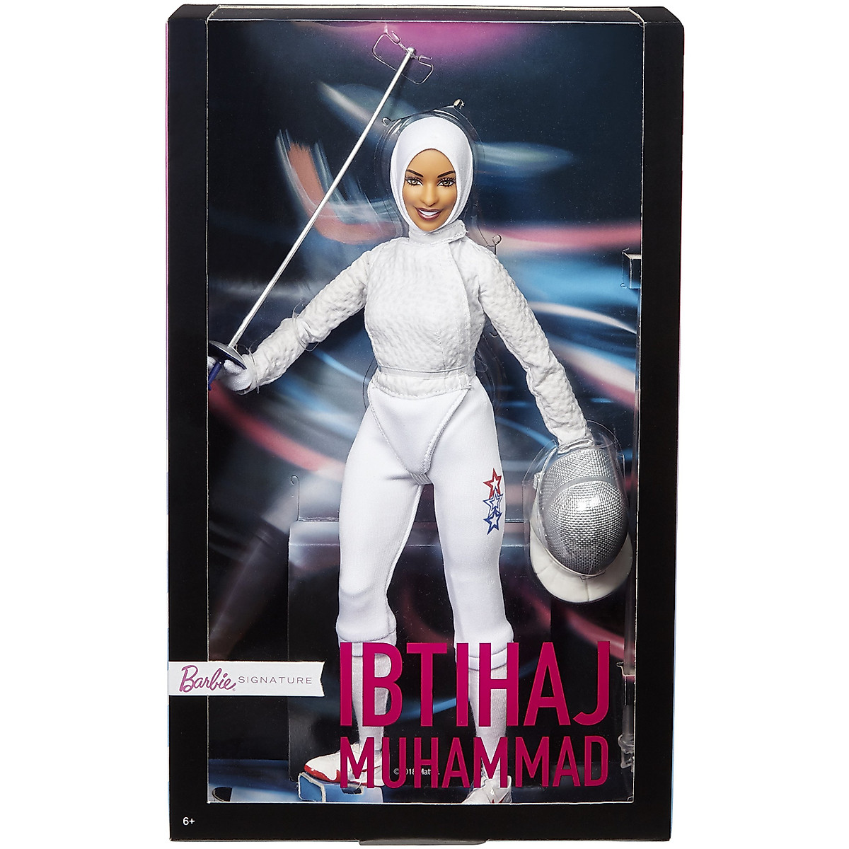 Barbie Ibtihaj Muhammad Doll with Fencing Uniform, Hijab, Sabre and Mask
