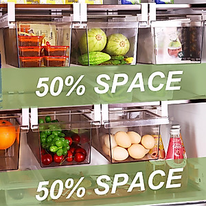 Yatmung 2 Pack Extra-Large Deli Drawer Organizer for Refrigerator Pull Out - Fridge Drawer Organizer and Storage Containers - Meat, Cheese, Produce, Universal Fridge Sliding - Fridge Organization Bin