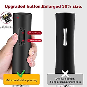 SCHACHUP Electric Wine Bottle Opener,Automatic Wine Opener Set,Wine Corkscrew with Wine Vacuum stopper, Wine Aerator Pourer and Foil Cutter Set for Home Kitchen Party Bar Wedding, gift in Black