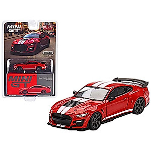 Mini GT True Scale Miniatures Ford Mustang Shelby GT500 SE Widebody Ford Race Red 1/64 Diecast Model Car MGT00389