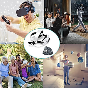 GIBZ VR Accessories Head Strap Adjustable Strap and Eye Mask Accessories for Oculus Quest 2 with Head Cushion Reduce Face Head Pressure Black