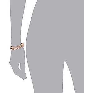 1928 Jewelry Women's Rose Gold Tone Manor House Rose Purple Crystal Flower Stretch Bracelet