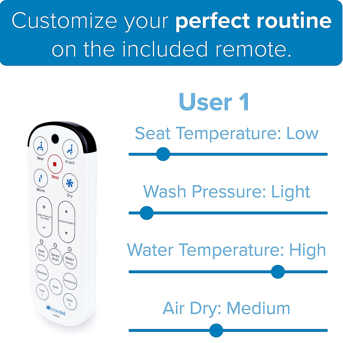 Brondell Swash 1400 Luxury Bidet Toilet Seat, Fits Round Toilets, Biscuit – Bidet – Dual Stainless-Steel Nozzles with Nozzle Clean+, Warm Air Dryer, Ambient Nightlight