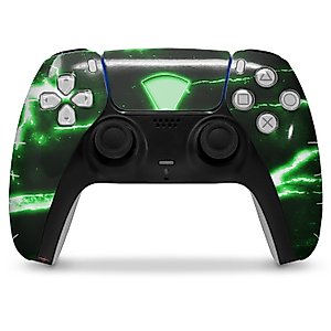 WraptorSkinz Skin Wrap compatible with Sony PS5 DualSense Controller Radioactive Green (CONTROLLER NOT INCLUDED)