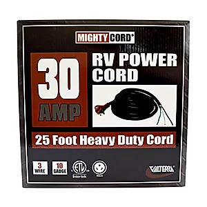 Valterra Mighty Cord A10-3025END RV Power Cord 25', One End for Hard Wiring