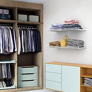 Ultrawall Wall Mounted Storage Shelf for Garage, 2 Pack Metal Shelf Rack, Heavy-Duty Wall Organizer Shelves Suitable for Shop, Shed, Garage 23.5inch x 12inch(White)