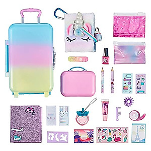 REAL LITTLES Unicorn Travel Pack with Toy Suitcase, Carry Bag, Unicorn Journal and 15 Surprise Toy Accessories Inside - Amazon Exclusive