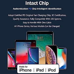 [Apple MFi Certified] iPhone Fast Charger 20W USB-C Wall Plug Apple Power Adapter with 6ft C-Type to Lightning Data Cable Fast Data Sync Cable for iPhone 14 Plus/14/13/12/11/Pro/Pro Max/Mini/Xs Max/XR
