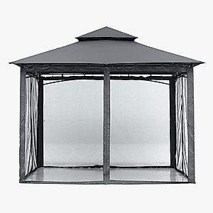 Sturdy Patio Gazebo 8 Ft x 8 Ft with Mosquito Netting by ABCCANOPY